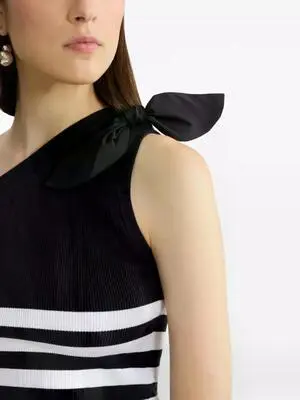 PATOU Striped One-shoulder Top With Bow