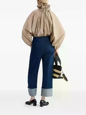 PATOU Ruffled Tie-neck Top - Neutrals