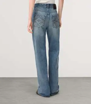 Loewe Anagram Wide-leg Jeans - Blue