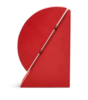 Assouline Leather Right Cubist Bookend - Red