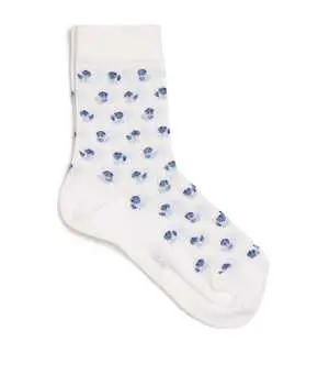 Falke Floral Cotton Touch Socks - White