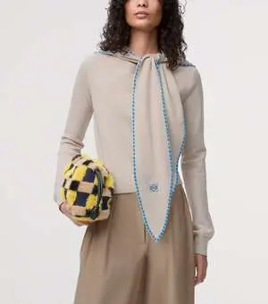 Loewe Wool-blend Scarf Sweater - Beige