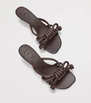 Loewe Leather Flamenco Knot Mules - Brown