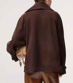 Loewe Bow-detailed Suede Jacket