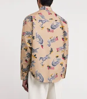 Ami Cotton Horse Print Shirt