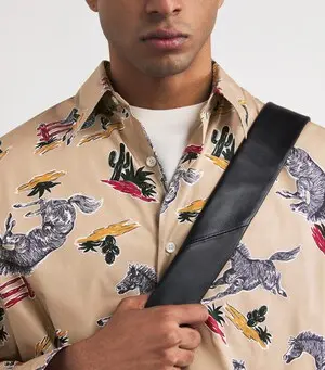 Ami Cotton Horse Print Shirt
