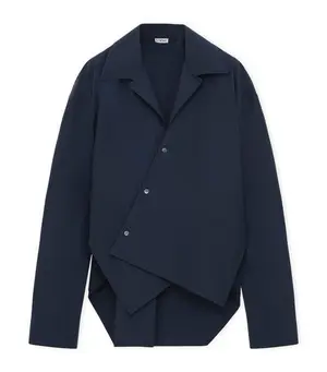 Loewe Cotton-blend Asymmetric Shirt - Navy