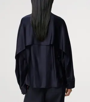 Loewe Satin Cape Shirt - Navy