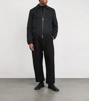 Ami Cotton Gabardine Zip-up Jacket - Black