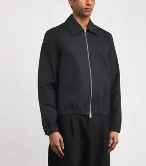 Ami Cotton Gabardine Zip-up Jacket - Black