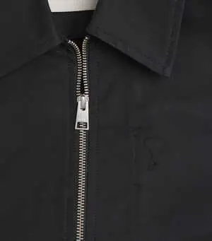 Ami Cotton Gabardine Zip-up Jacket - Black