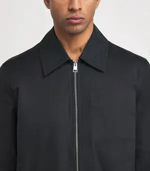 Ami Cotton Gabardine Zip-up Jacket - Black