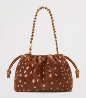 Loewe Medium Shearling Flamenco Shoulder Bag - Brown