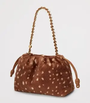 Loewe Medium Shearling Flamenco Shoulder Bag - Brown