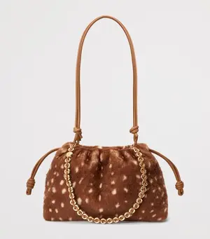Loewe Medium Shearling Flamenco Shoulder Bag - Brown