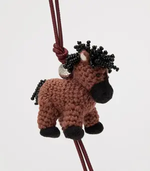 Loewe Felt Horse Bag Charm - Brown