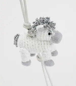 Loewe Felt Horse Bag Charm - White