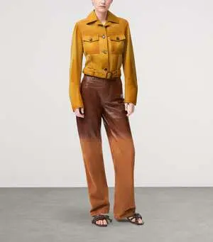 Loewe Lambskin Suede Straight Trousers