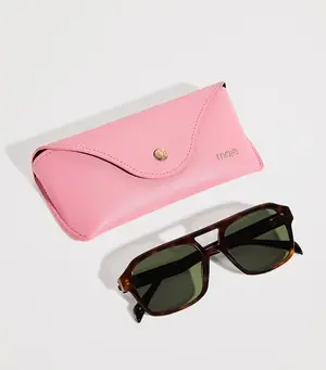 Maje Acetate Square Aviator Sunglasses