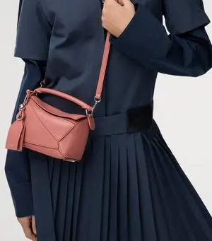 Loewe Mini Featherlight Puzzle Top-handle Bag - Pink