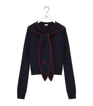 Loewe Wool-blend Scarf Sweater - Navy