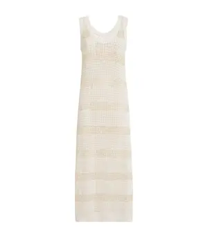 Brunello Cucinelli Cotton Knit Maxi Dress - Beige