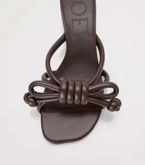 Loewe Leather Flamenco Knot Mules - Brown