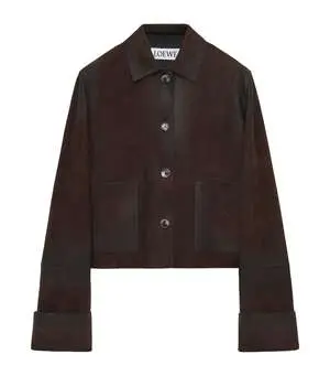 Loewe Lambskin Turn-up Jacket - Brown