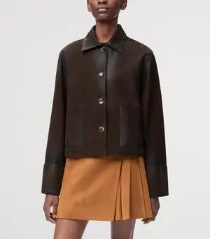 Loewe Lambskin Turn-up Jacket - Brown