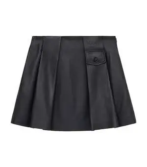 Loewe Lambskin Pleated Mini Skirt