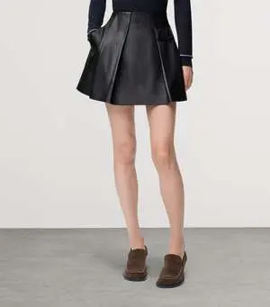 Loewe Lambskin Pleated Mini Skirt
