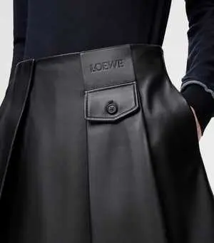 Loewe Lambskin Pleated Mini Skirt