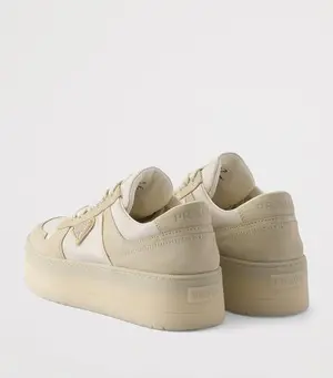 Prada Re-nylon And Suede Downtown Bold Sneakers - Neutral