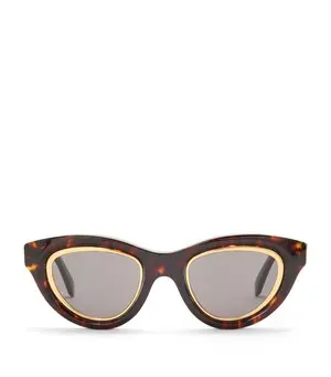 Loewe Acetate Mini Cat Eye Anagram Sunglasses - Brown