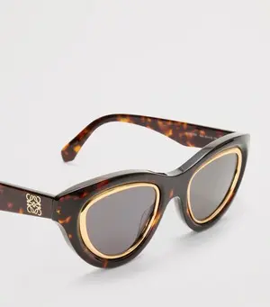 Loewe Acetate Mini Cat Eye Anagram Sunglasses - Brown