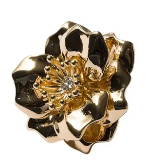 Miu Miu Floral Crystal-embellished Brooch - Metallic