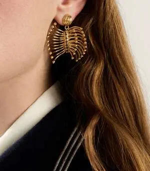 Miu Miu Shell Motif Earrings - Metallic