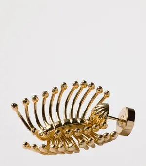 Miu Miu Shell Motif Earrings - Metallic