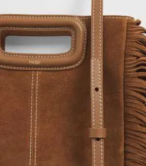 Maje Suede Fringed M Bag