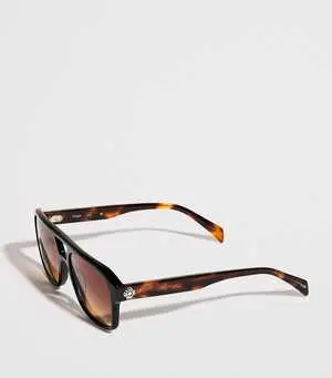 Maje Acetate Aviator Sunglasses With Tortoiseshell Patterning