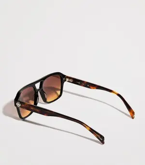 Maje Acetate Aviator Sunglasses With Tortoiseshell Patterning