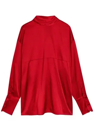 ARMARIUM Elide Scarf-effect Stretch-silk Blouse