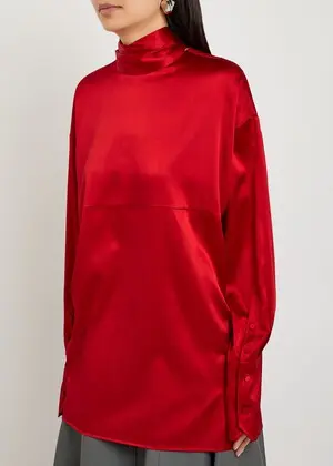 ARMARIUM Elide Scarf-effect Stretch-silk Blouse