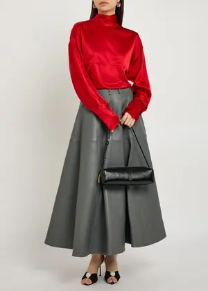 ARMARIUM Elide Scarf-effect Stretch-silk Blouse