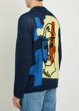 BODE Chapeau Colour-blocked Brushed Alpaca-blend Cardigan - Multicoloured 1