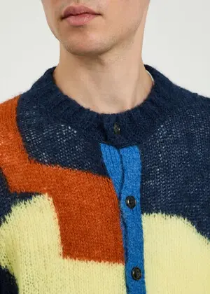 BODE Chapeau Colour-blocked Brushed Alpaca-blend Cardigan - Multicoloured 1