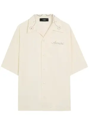 Amiri Stud Embellished Woven Shirt - Ivory