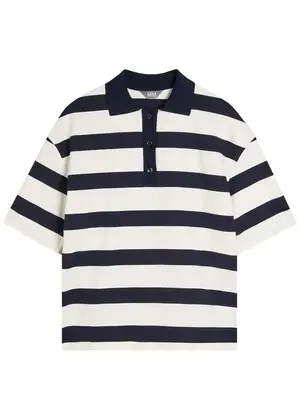 Max Mara Striped Jersey Polo Top