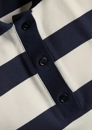 Max Mara Striped Jersey Polo Top