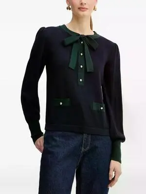 Luisa Spagnoli Bow Buttoned Sweater